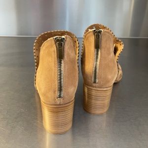 Sundance | Shoes | New Cutout Suede Camel Colored Ankle Boots Made In ...